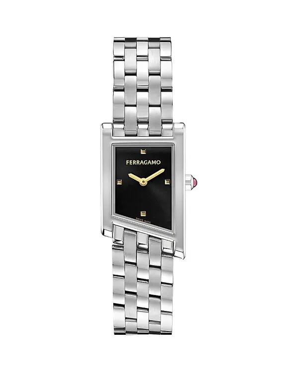 FERRAGAMO Asymetrique Watch - Black/silver
