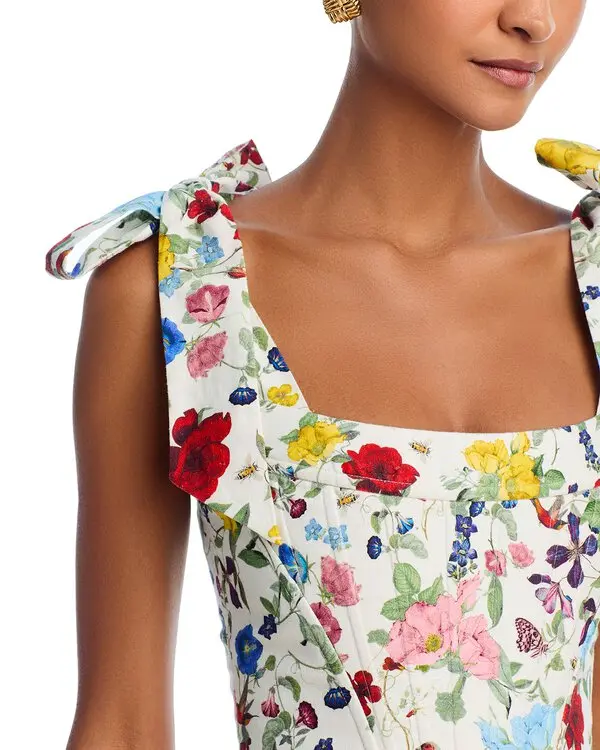 Alice + Olivia Clara Shoulder Bow Bustier Top