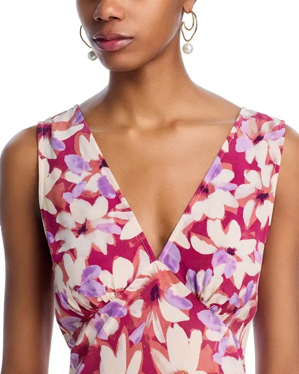 Rails Audrina Floral Print Midi Dress In Amaranth - 69% Off | Editorialist