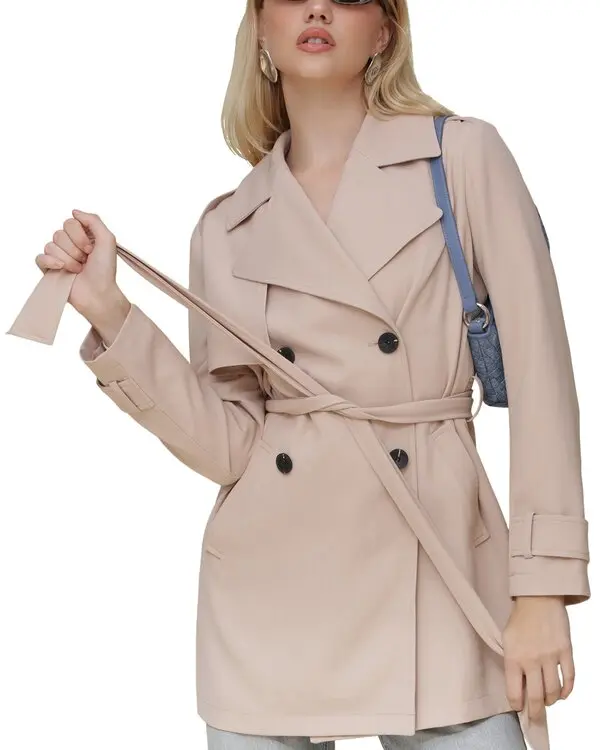 Avec Les Filles Double Breasted Trench Coat