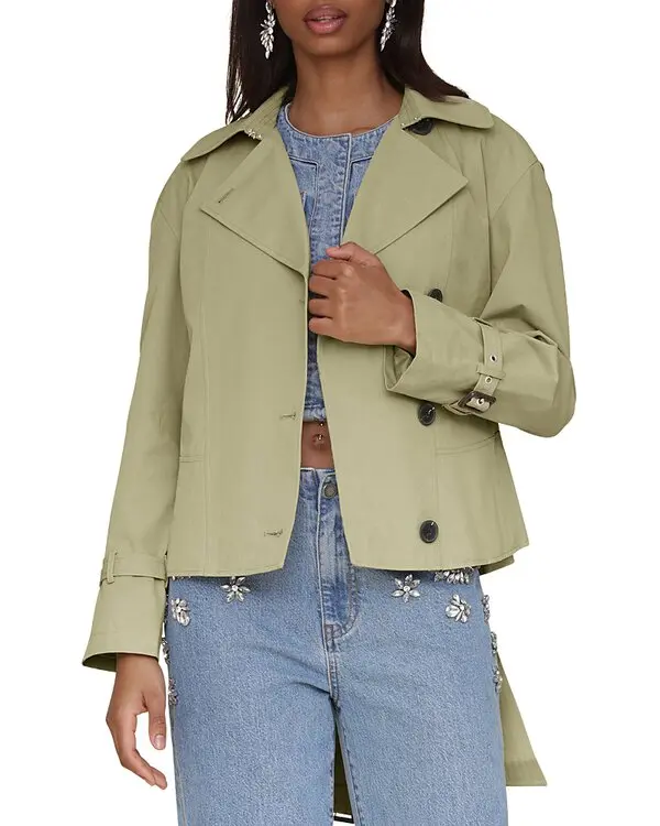 Avec Les Filles Cropped Belted Trench Coat