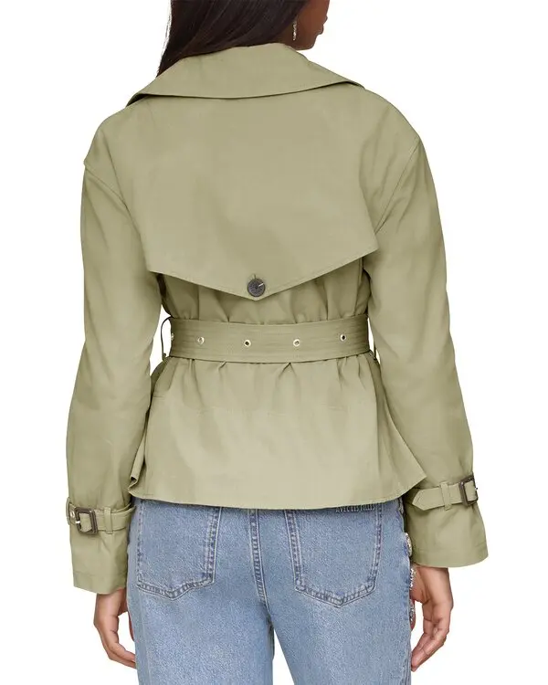 Avec Les Filles Cropped Belted Trench Coat