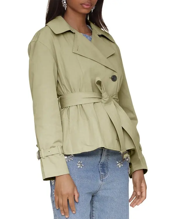 Avec Les Filles Cropped Belted Trench Coat