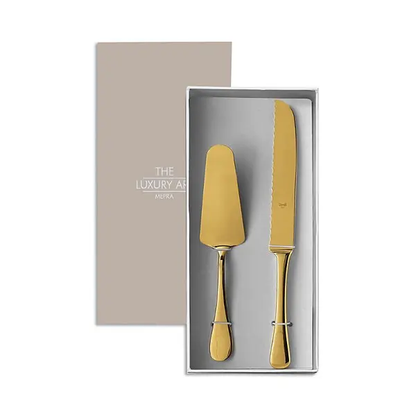 MEPRA Brescia 2 Piece Cake Set - Gold