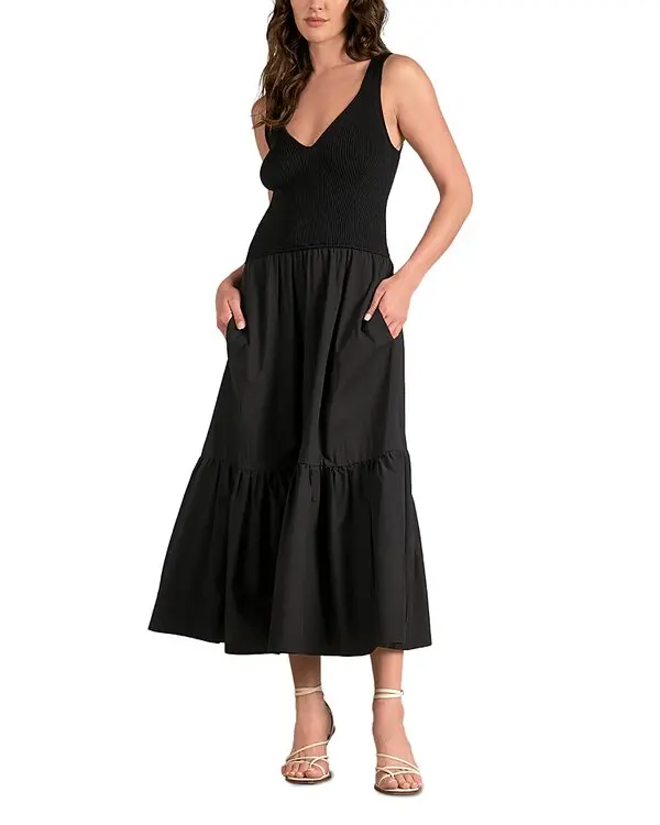 Elan Mixed Media Tank Maxi Dress