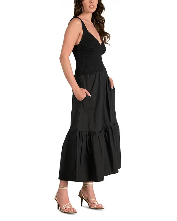 Elan Mixed Media Tank Maxi Dress