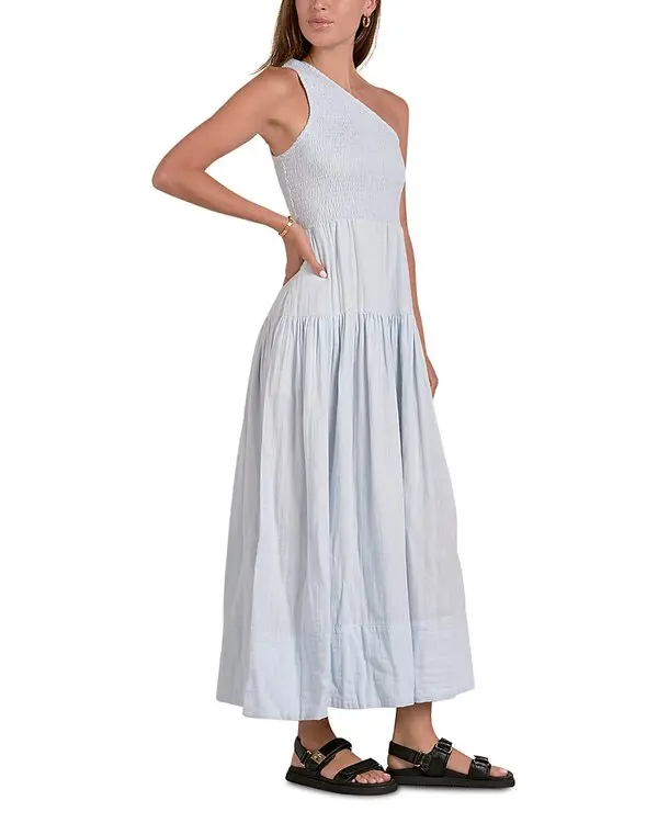 Elan One Shoulder Maxi Dress - Light Blue