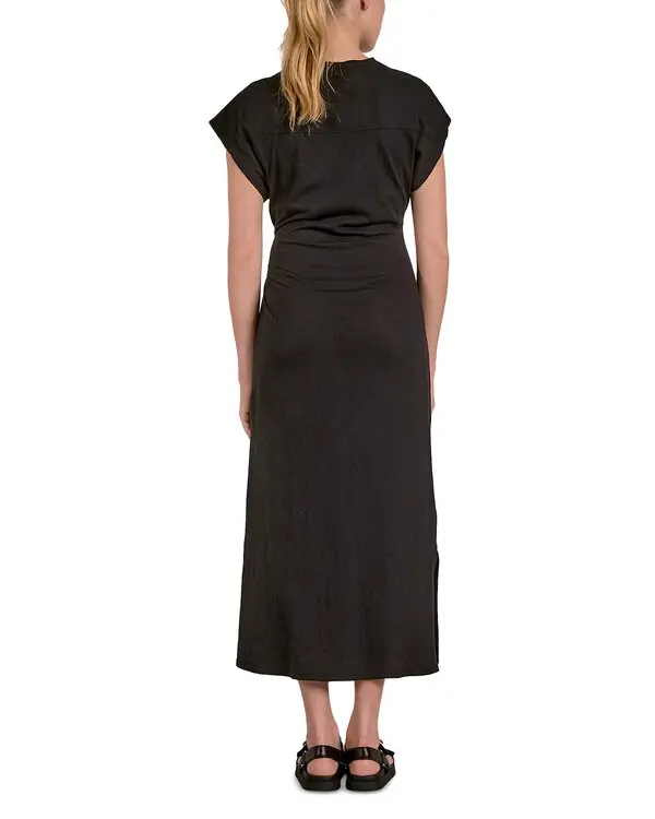 Elan Cap Sleeve Side Tie Midi Dress