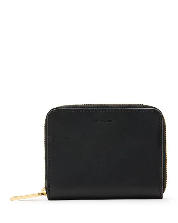 ALLSAINTS Lena Hex Leather Zip Wallet - Black