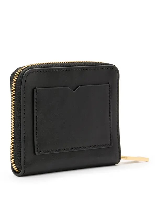 ALLSAINTS Lena Hex Leather Zip Wallet - Black