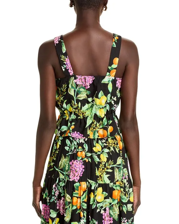 Aqua Fruit Button Front Tank Top