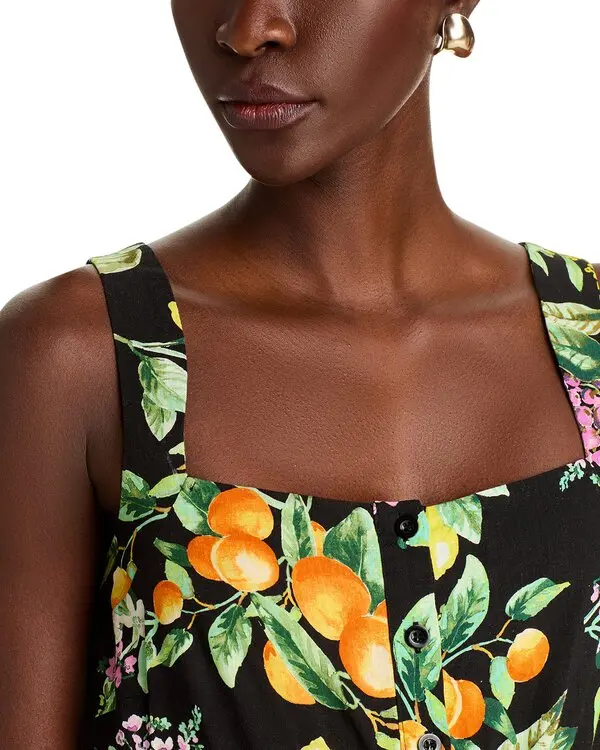 Aqua Fruit Button Front Tank Top