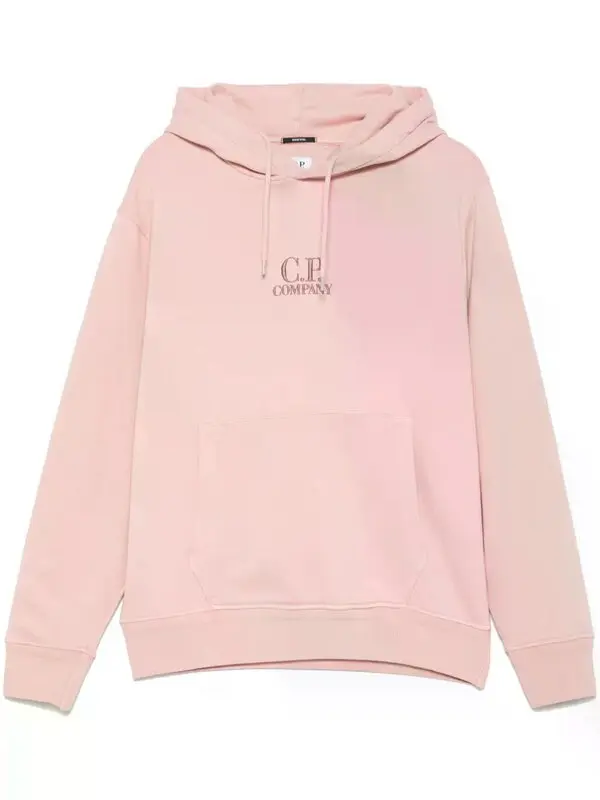 C.P. COMPANY Logo-embroidered Hoodie - Pink