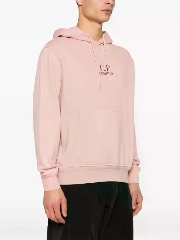 C.P. COMPANY Logo-embroidered Hoodie - Pink