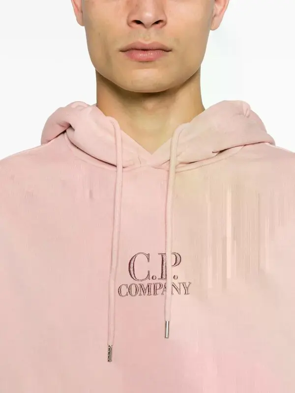 C.P. COMPANY Logo-embroidered Hoodie - Pink