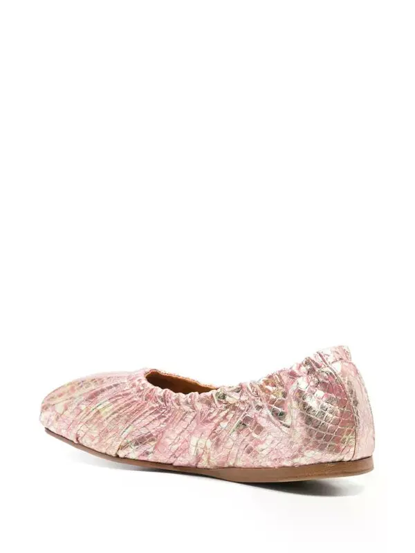 FORTE_FORTE Laminated Snakeskin Ballet Flats