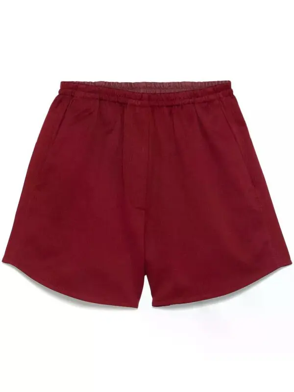FORTE_FORTE Twill Cotton Shorts - Red