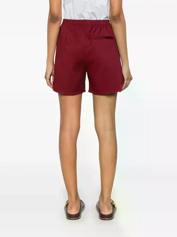 FORTE_FORTE Twill Cotton Shorts - Red