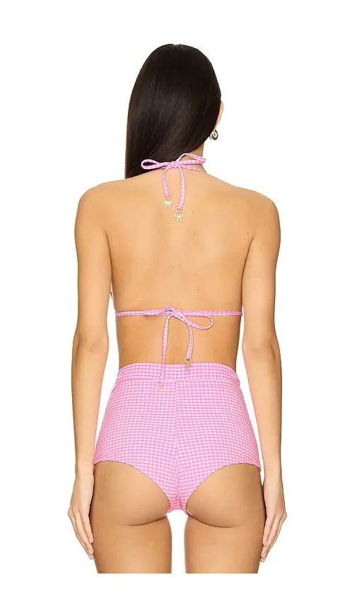 KULANI KINIS Classic Tie Halter Bikini Top - Pink Diva