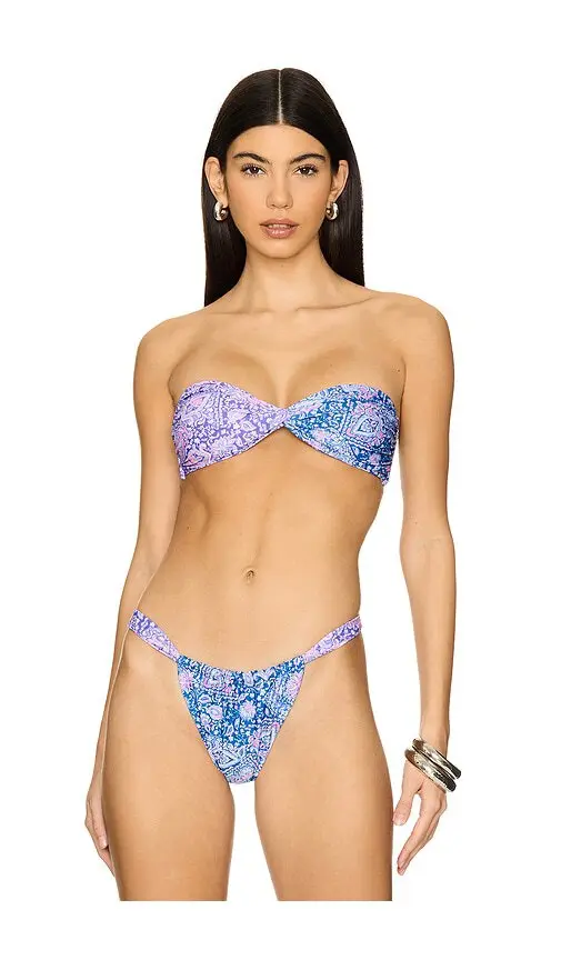 KULANI KINIS Twist Bandeau Bikini Top - Lilac Moon