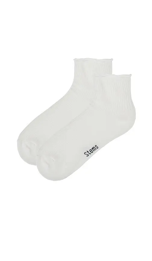 STEMS 3-pack Classic Ruffle Socks - White