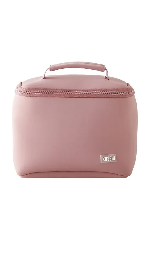 KUSSHI Neoprene Train Case Small - Mauve & Stone