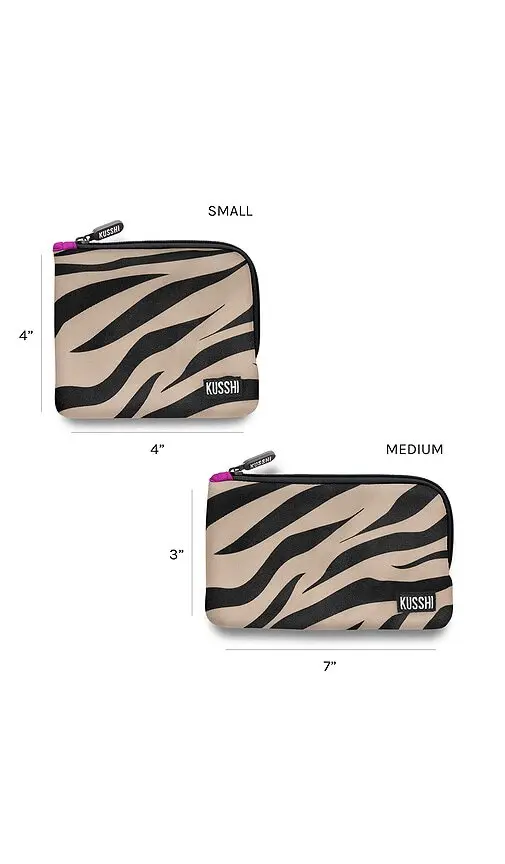 KUSSHI On-the-go Pouch Set - Zebra