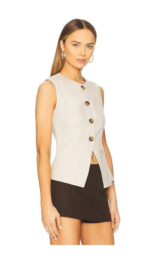 Heartloom Emerson Linen Vest - Stone