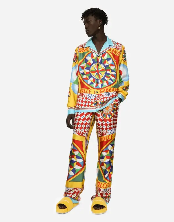 Dolce & Gabbana Carretto-print Silk Twill Shirt - Red