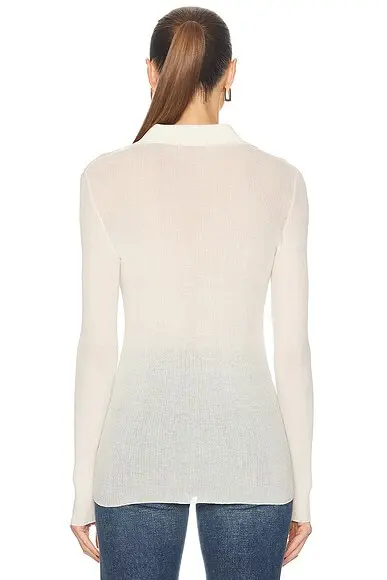 Moncler Sheer Knit Polo Top