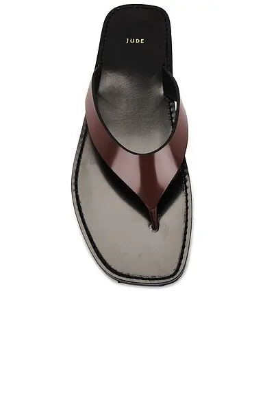 JUDE Vermelho Sandal In Brushed Leather - Brown Brushed Leather