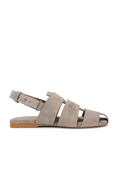 JW Anderson Flat Sandals With Cut-outs And Adjustable Strap - Grey