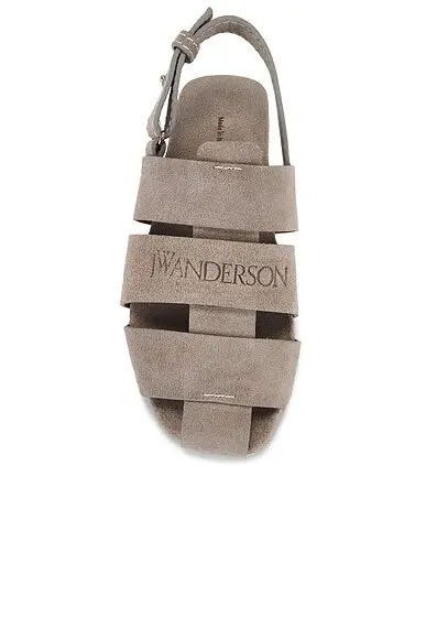JW Anderson Flat Sandals With Cut-outs And Adjustable Strap - Grey