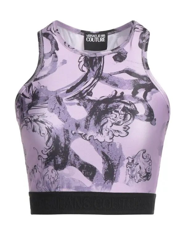 Versace Printed Cropped Top - Purple