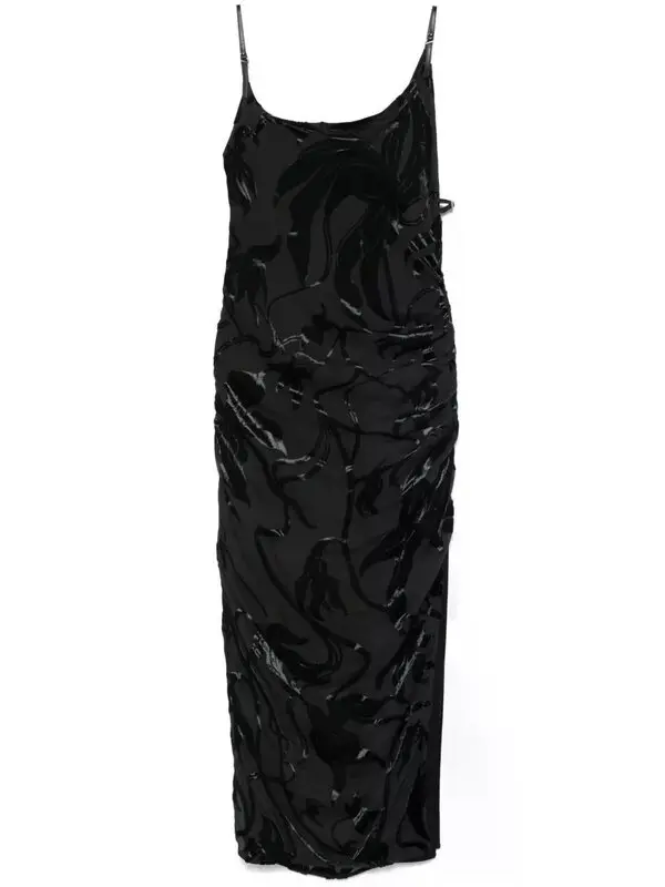 MUGLER Flocked Midi Dress