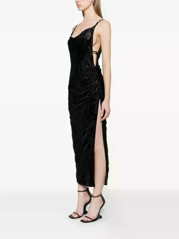 MUGLER Flocked Midi Dress