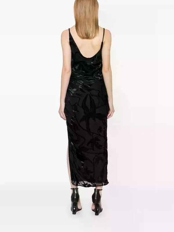MUGLER Flocked Midi Dress