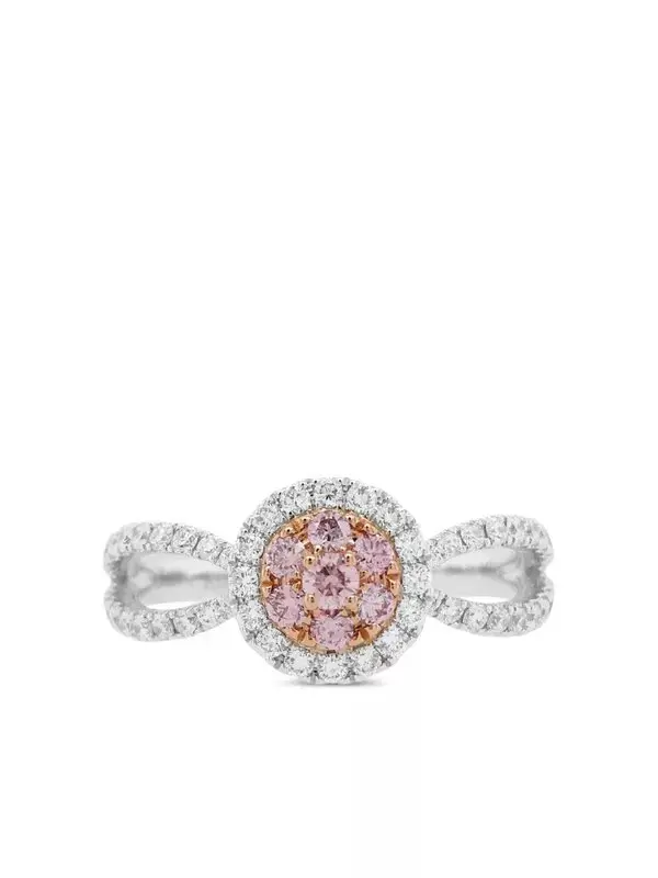 HYT JEWELRY 18kt White Gold Diamond Ring - Pink