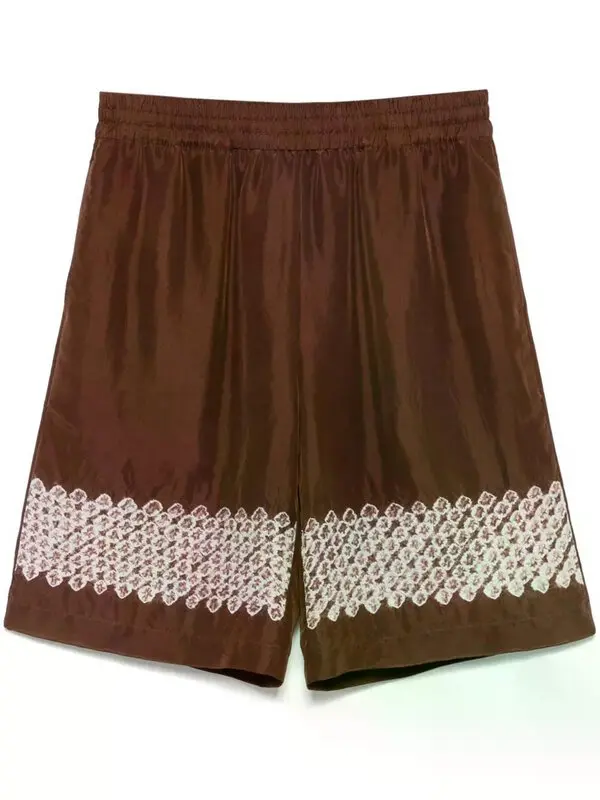 FENG CHEN WANG Graphic-print Shorts - Brown