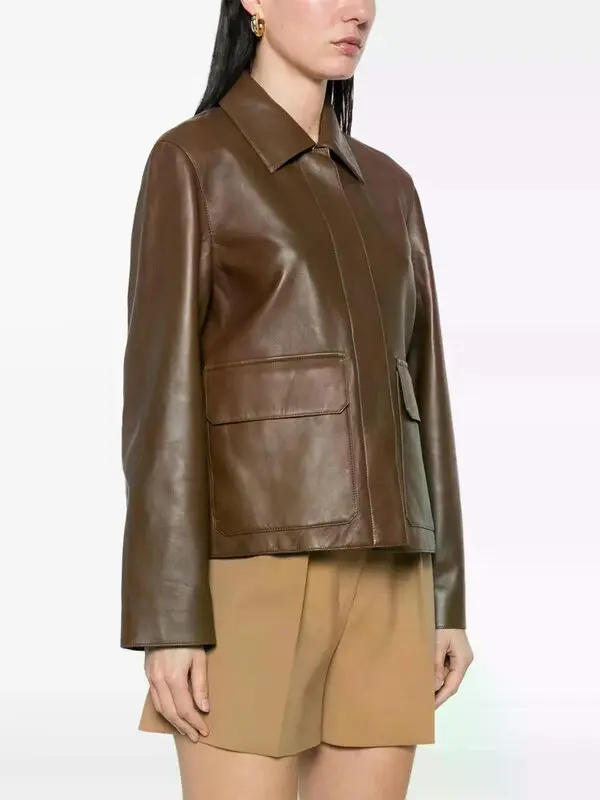 Theory Leather Jacket - Brown