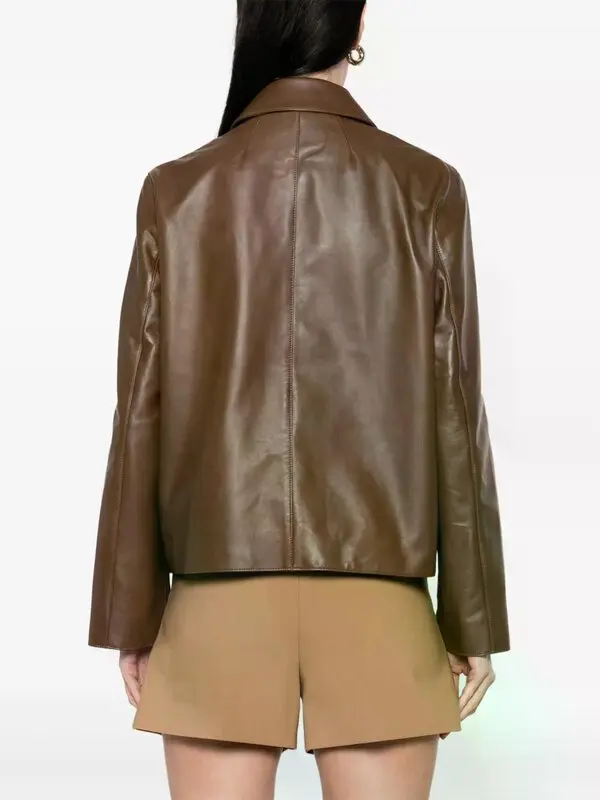 Theory Leather Jacket - Brown