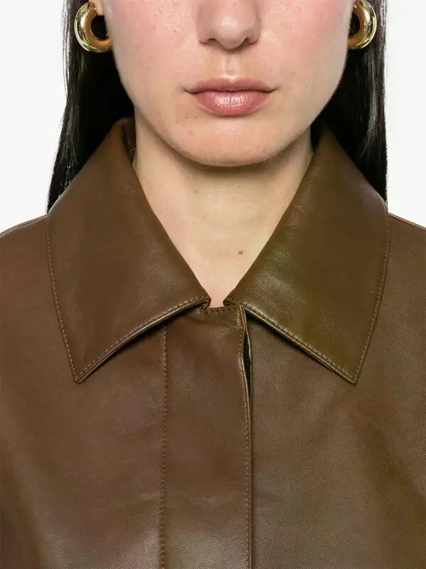Theory Leather Jacket - Brown