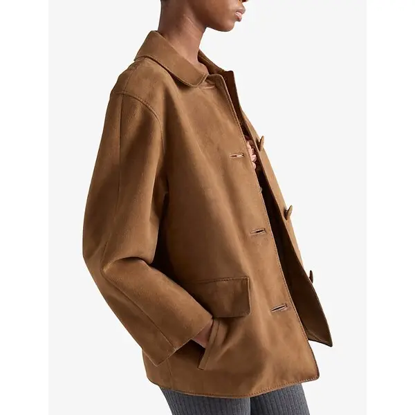 Prada Round-collar Suede Jacket