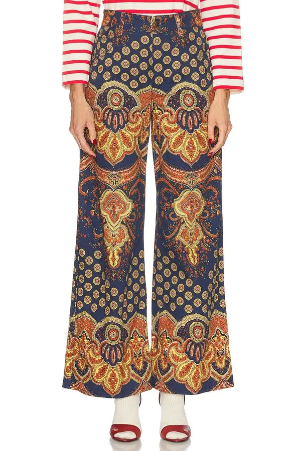 Valentino Garavani Paisley Imaginaire Pant - Indaco  Arancio  & Giallo