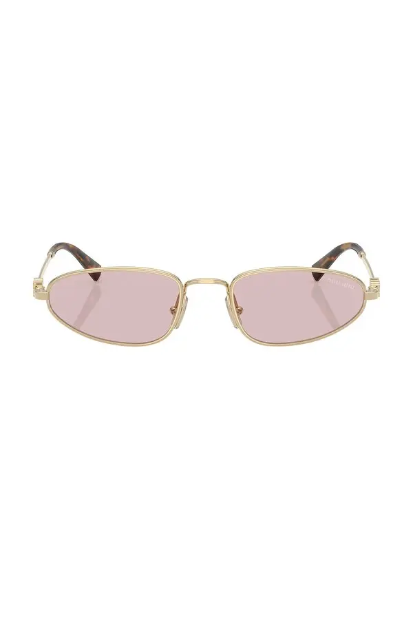 Miu Miu Narrow Sunglasses - Pale Gold