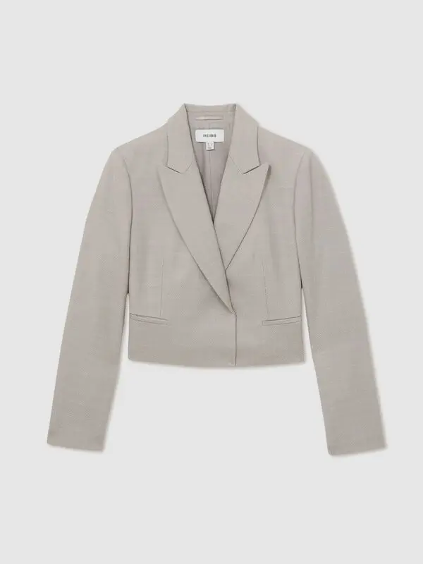 REISS Harper Double-breasted Cropped Blazer