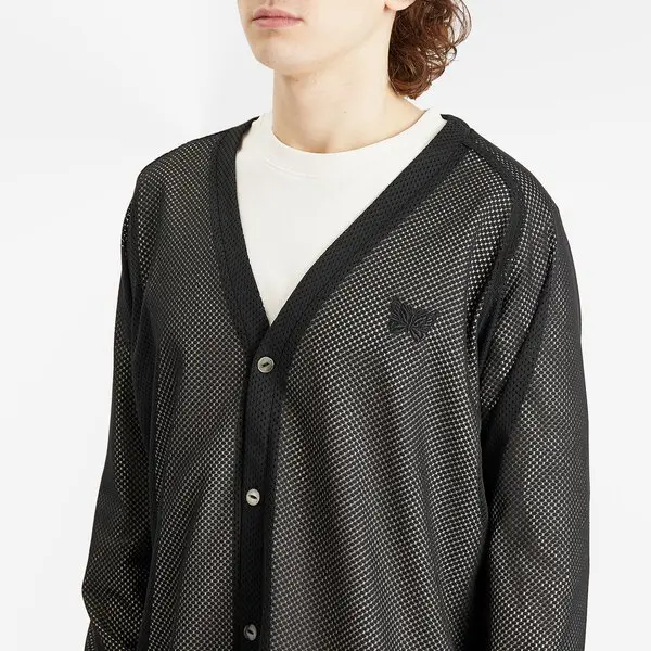 Needles Mesh V-neck Cardigan - Black