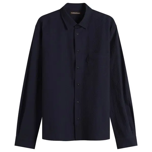 You Must Create Curtis Seersucker Shirt - Navy