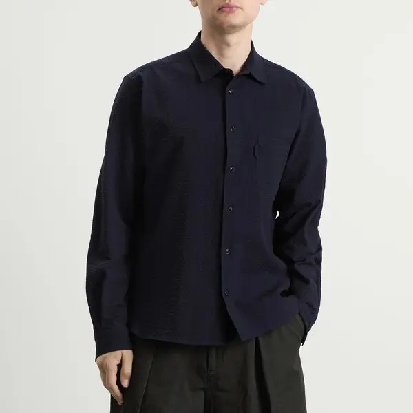 You Must Create Curtis Seersucker Shirt - Navy