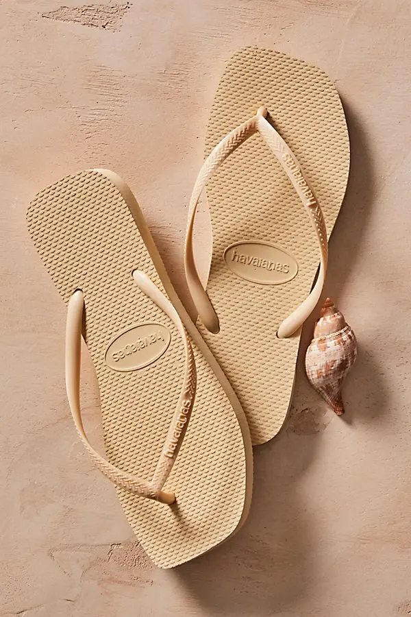 Havaianas Slim Square Flip Flops - Buttercream